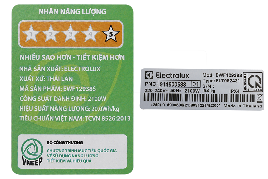 Máy giặt Electrolux Inverter 9kg EWF12938S – Điện Máy Chính Hãng Giá Kho